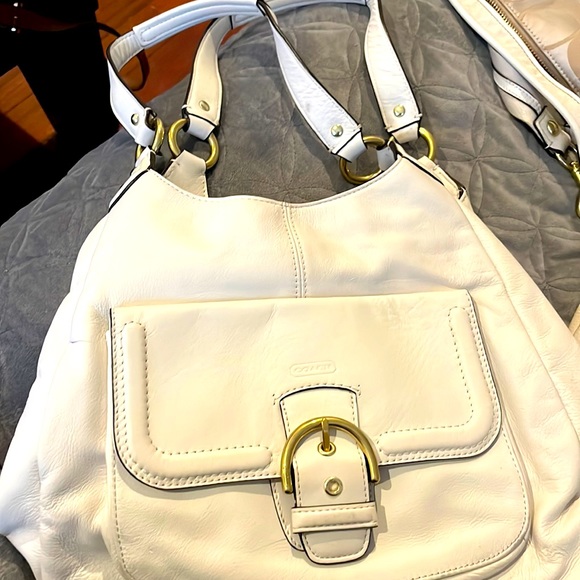 Coach | Bags | Coach Campbell Ivory Leather Hobo Bag | Poshmark